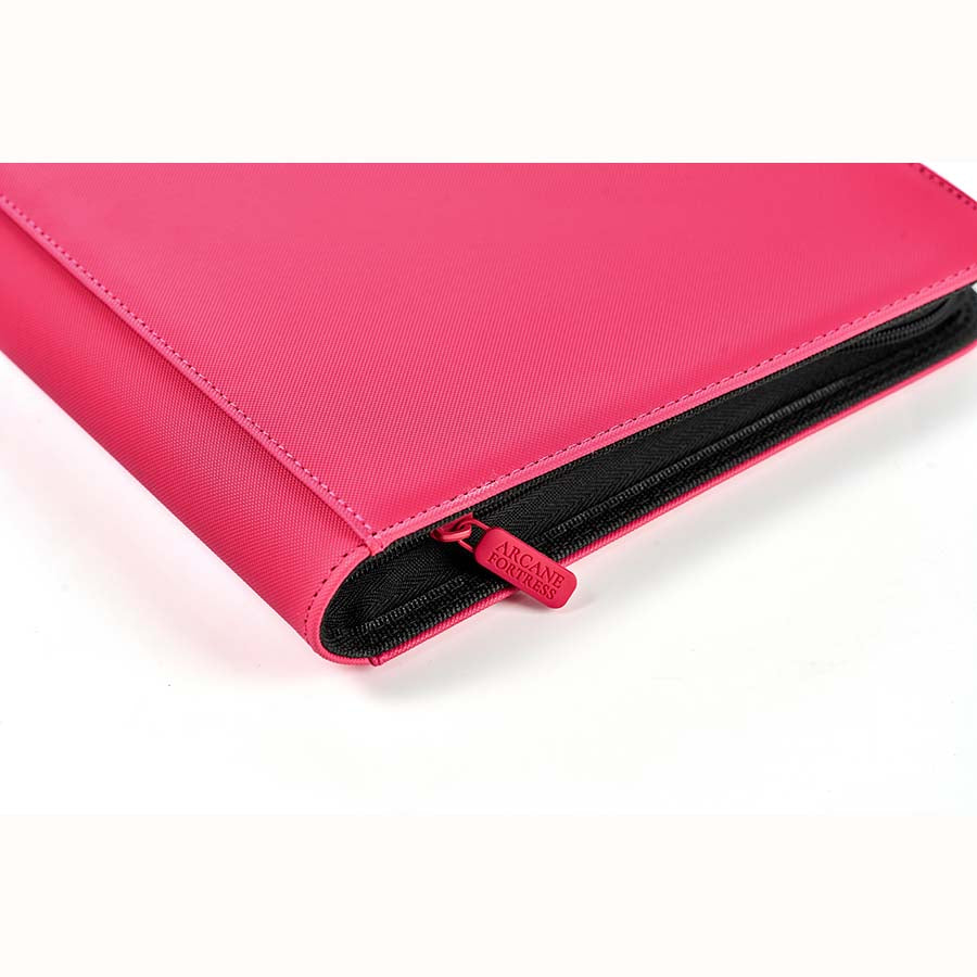 Arcane Fortress Binder - 9PKT Sideloading Zipper Binder - Pink